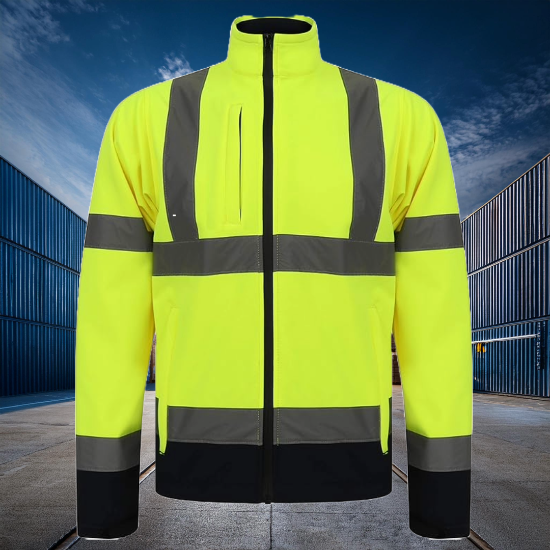 Yellow Softshell Hi Vis Waterproof Jacket – Built Tough