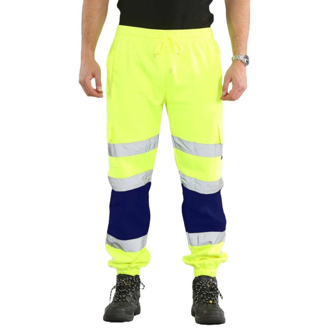 Yellow Two Tone Hi Vis Reflective Jogging Bottoms – Built Tough