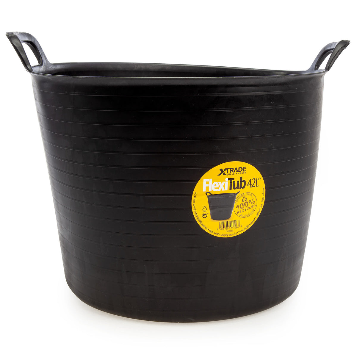 Large Flexi Tub Bucket - Black 42L – Built Tough